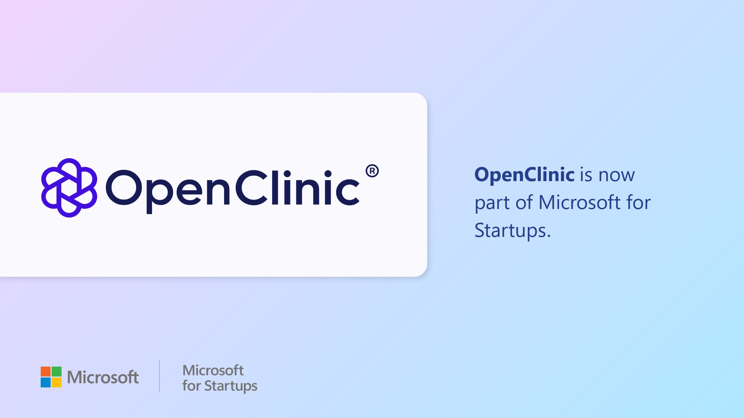 ¡OpenClinic ahora forma parte del programa Microsoft for Startups! | OpenClinic
